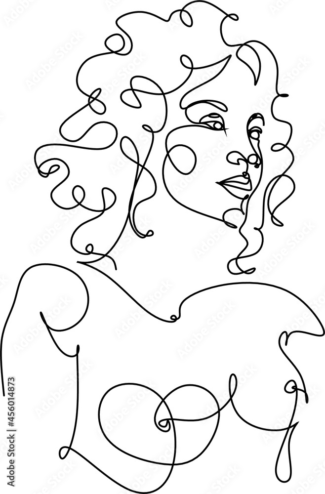 Black Woman Portrait Line Drawing African American Woman Line . Female ...