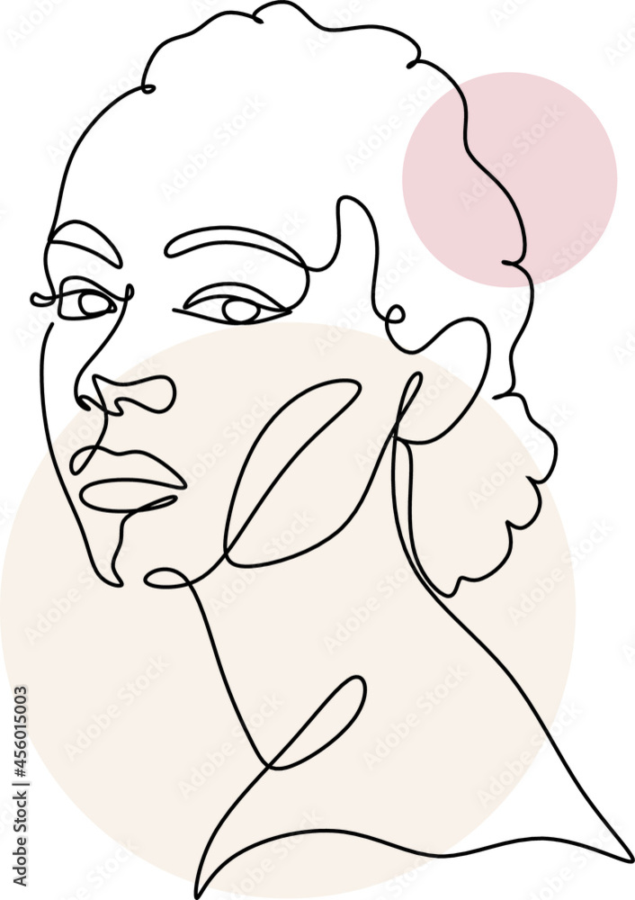 Black Woman Portrait Line Drawing African American Woman Line . Female ...