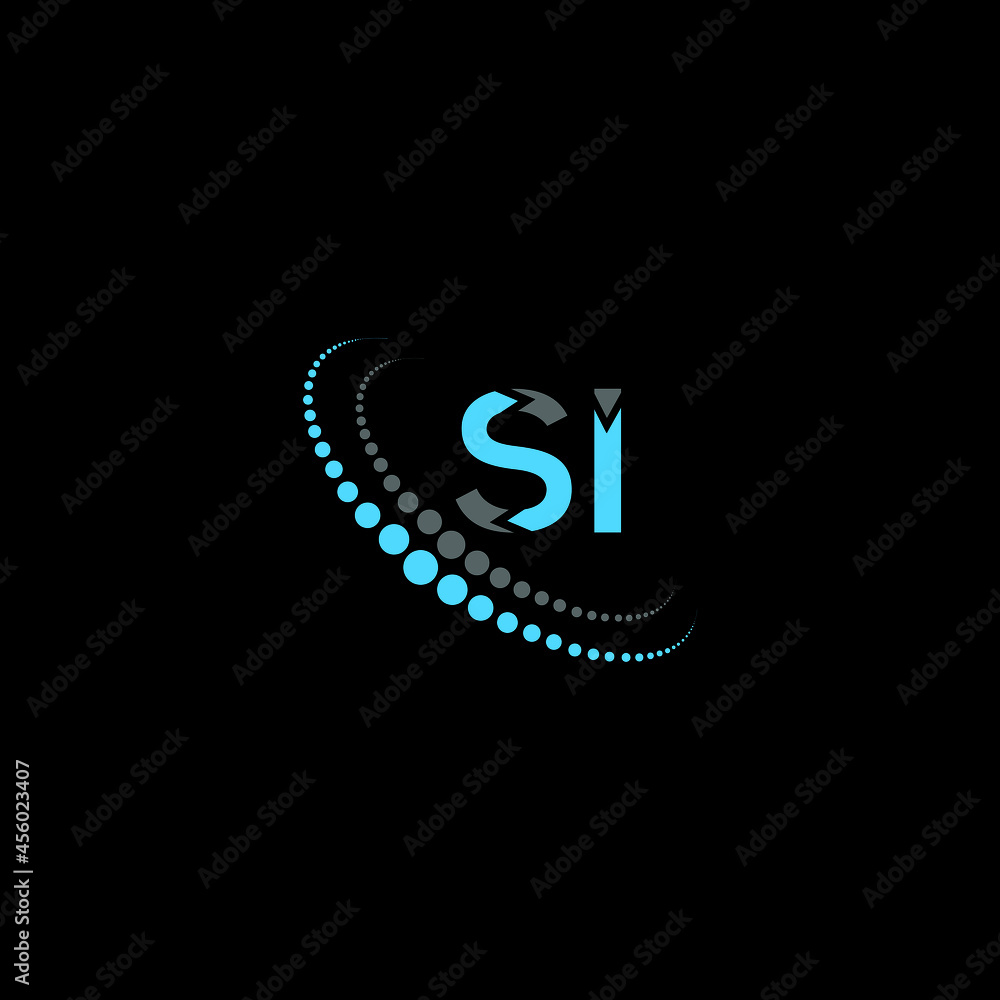 Vetor de SI letter logo abstract design. SI unique design, SI letter ...