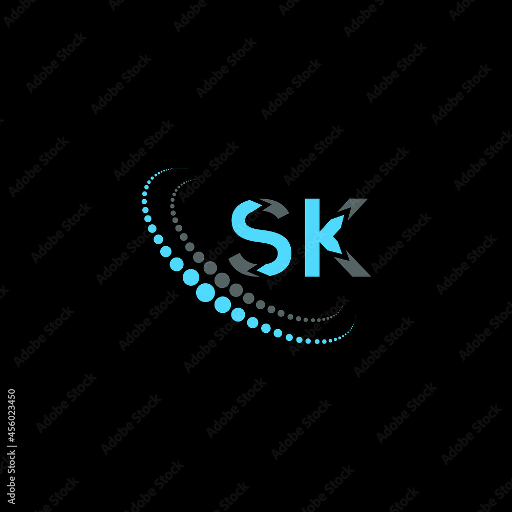 SK letter logo abstract design. SK unique design, SK letter logo design ...