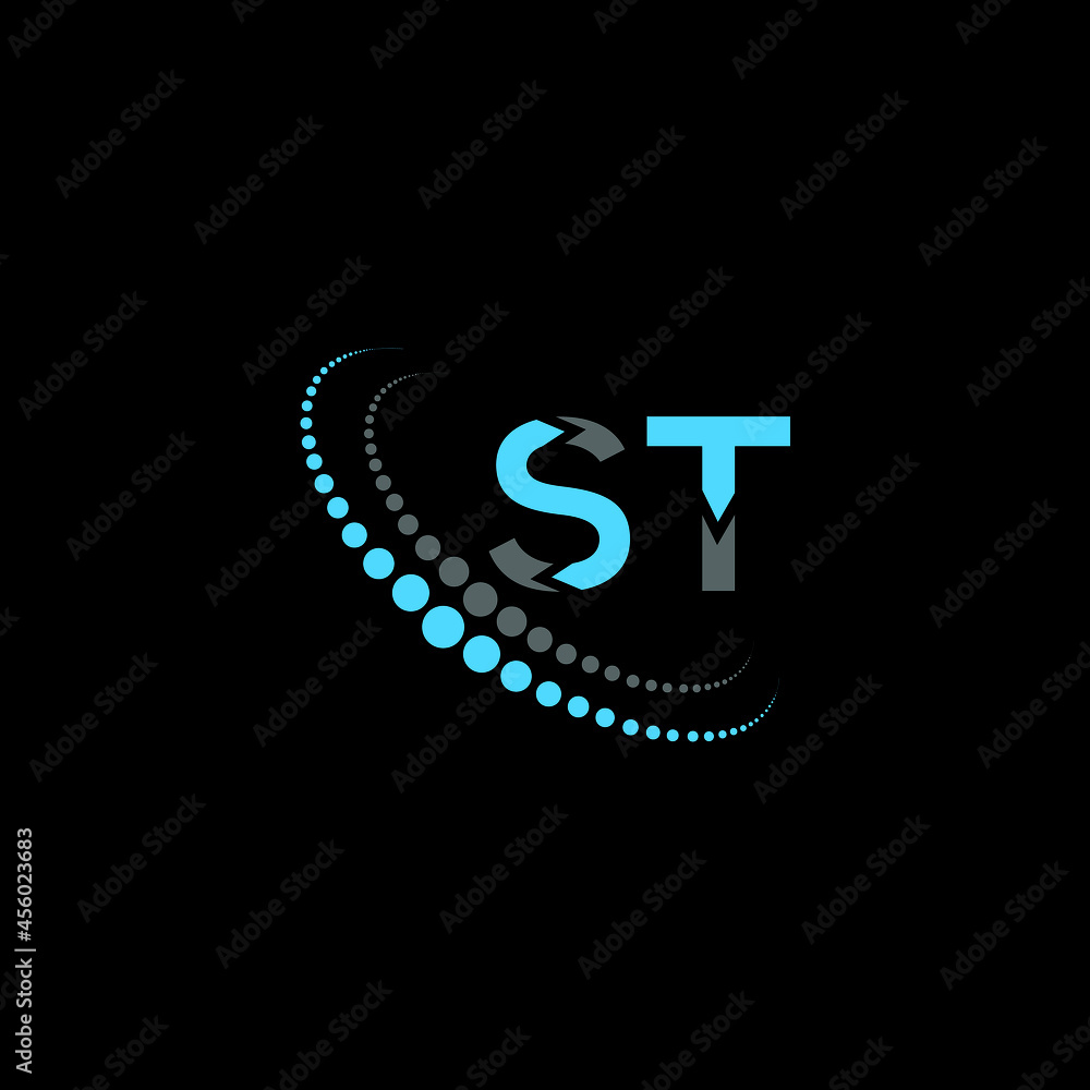 ST letter logo abstract design. ST unique design, ST letter logo design ...