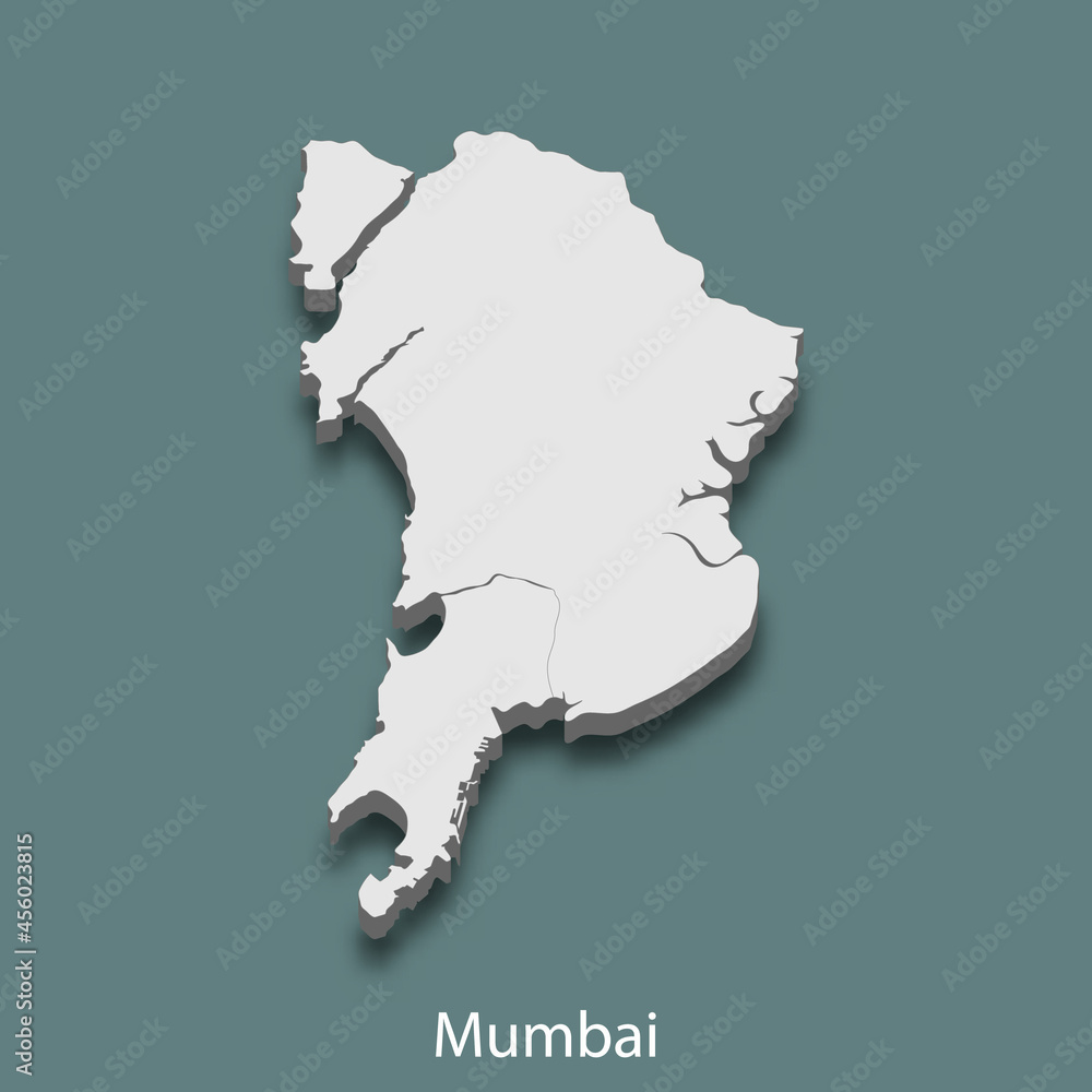 3d isometric map of Mumbai is a city of India Stock Vector | Adobe Stock