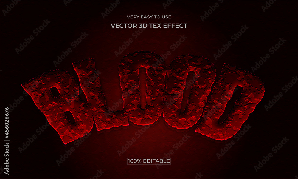 Blood 3d text effect design. Blood vector 3d text effect design. King ...