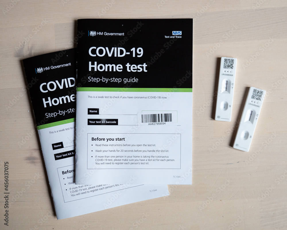 Covid-19 test results, positive and negative. A lateral flow corona ...