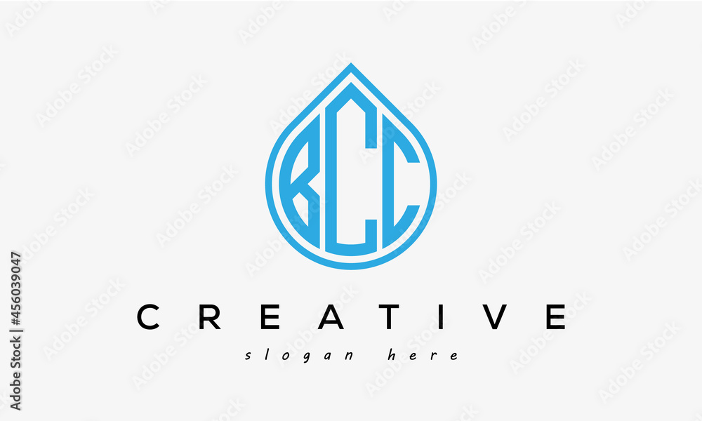 Water drop letters BCC logo initial template vector vector de Stock ...