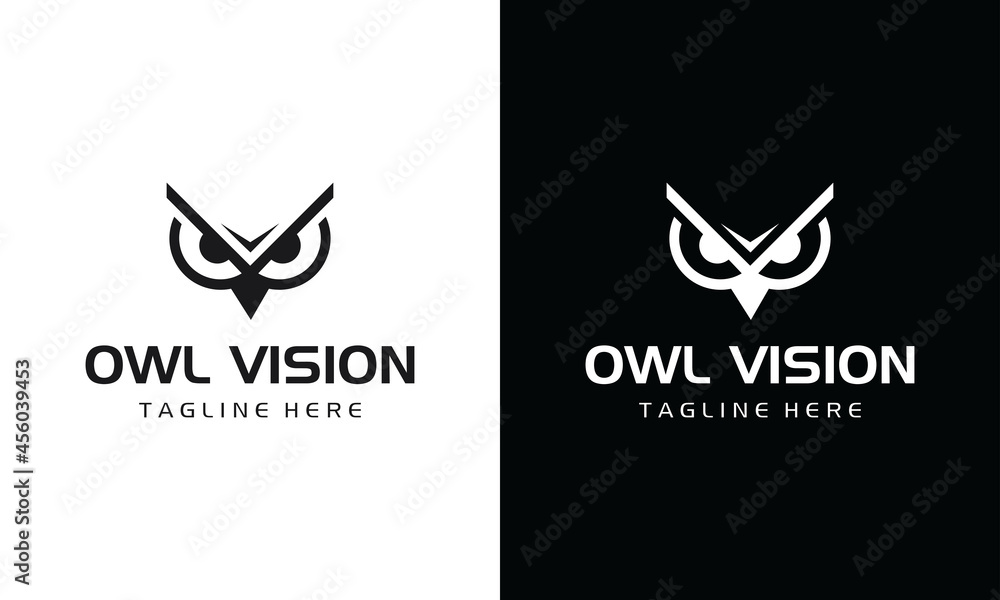 owl eye concept element view logo icon. Security intelligence symbol ...