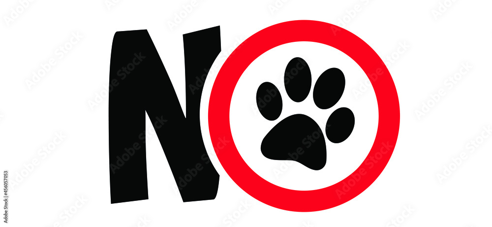 Cartoon no dog area icon. Flat vector no dogs pictogram. Black ...
