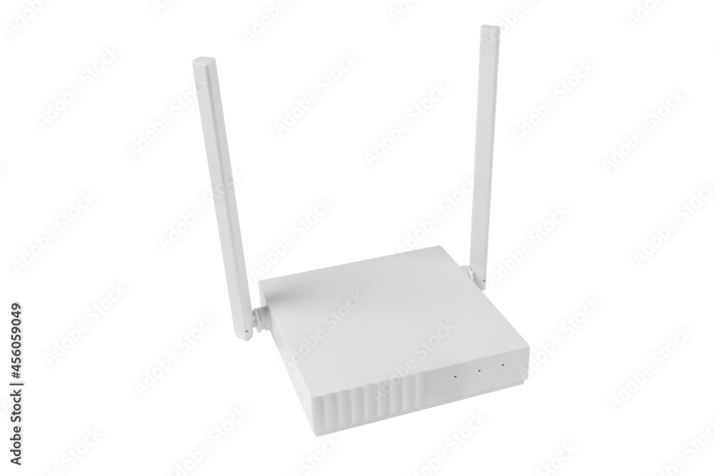 Wireless Wi-Fi router isolated on white background. wifi technology ...