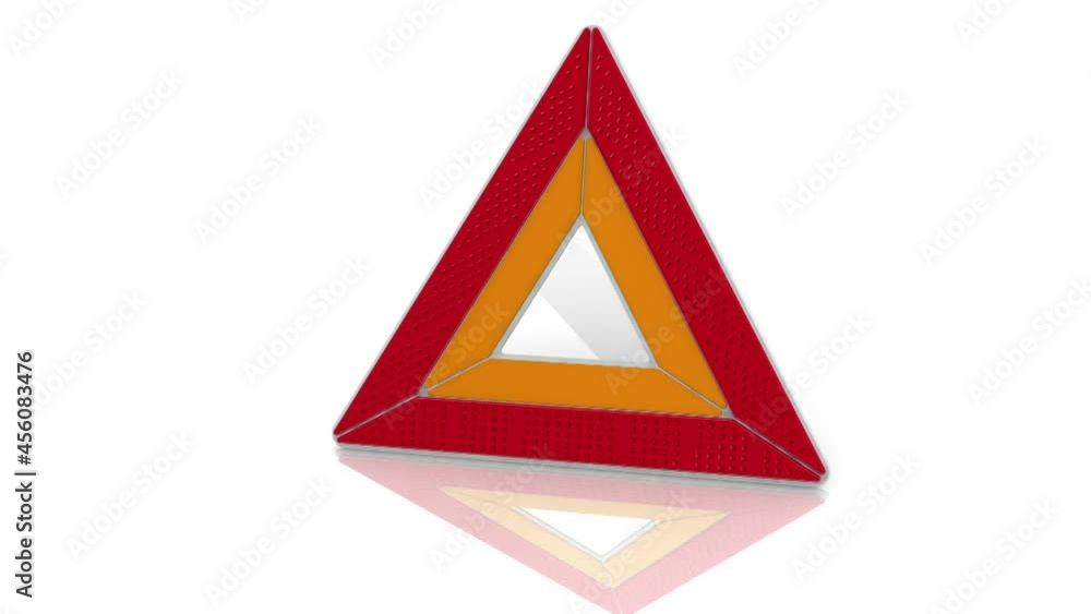 Warning triangle. Traffic accident sign. Stop on the road sign of help ...