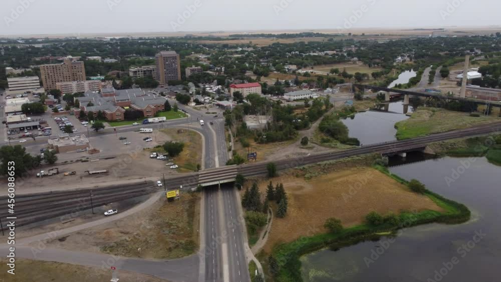 Aerial view of Moose Jaw - A small town in Saskatchewan Canada Stock ...