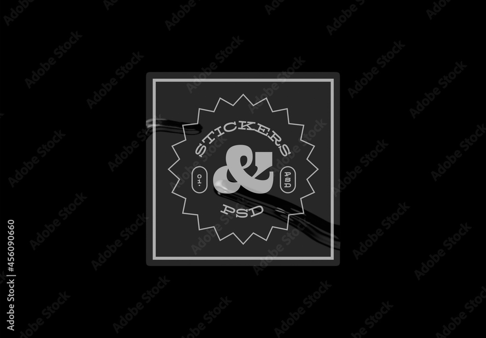 Square Sticker Mockup Stock Template | Adobe Stock