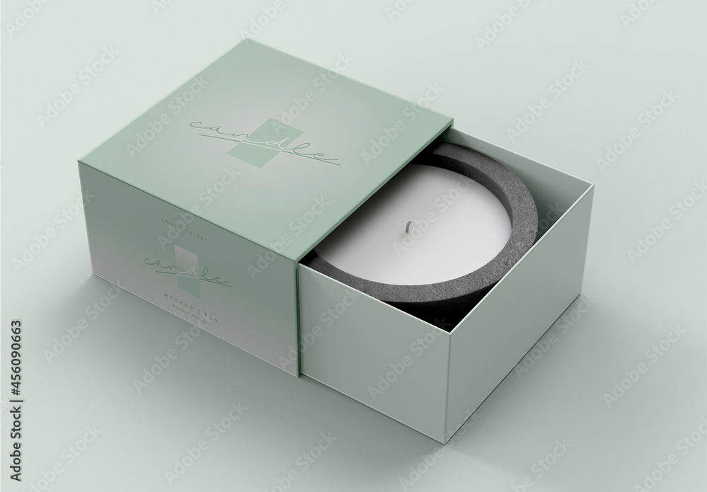 Candle in Box Mockup Stock Template | Adobe Stock