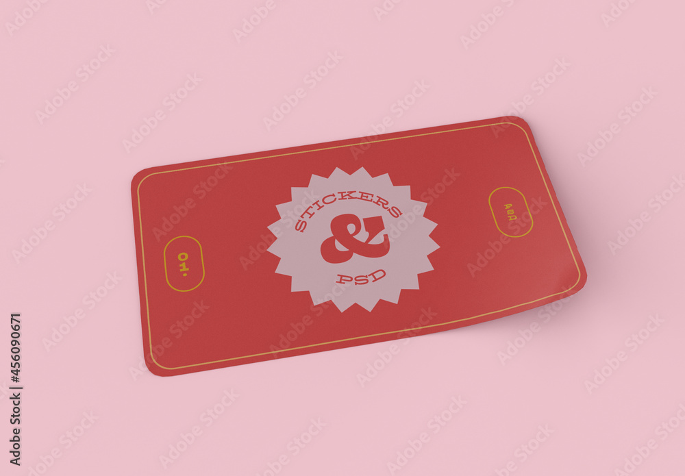 Rectangular Sticker Mockup Stock Template | Adobe Stock