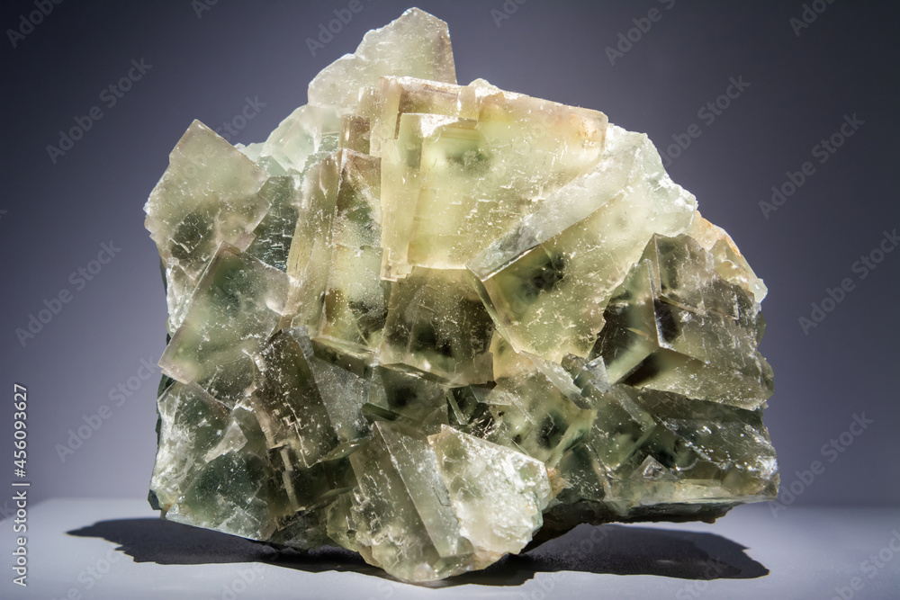 Massive crystal of fluoride, a mineral form of calcium fluoride, CaF2 ...