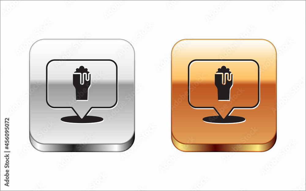 Black Alcohol or beer bar location icon isolated on white background ...