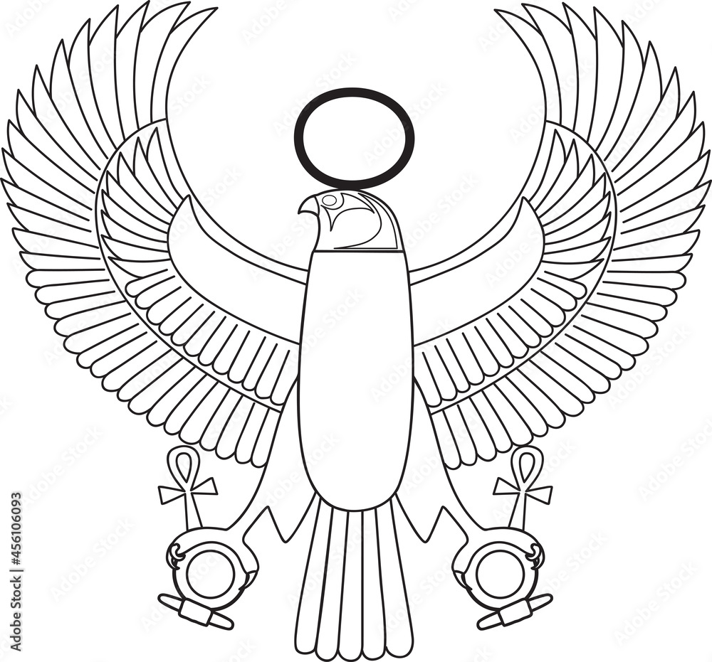 Outline Illustration of Horus Stock Illustration | Adobe Stock