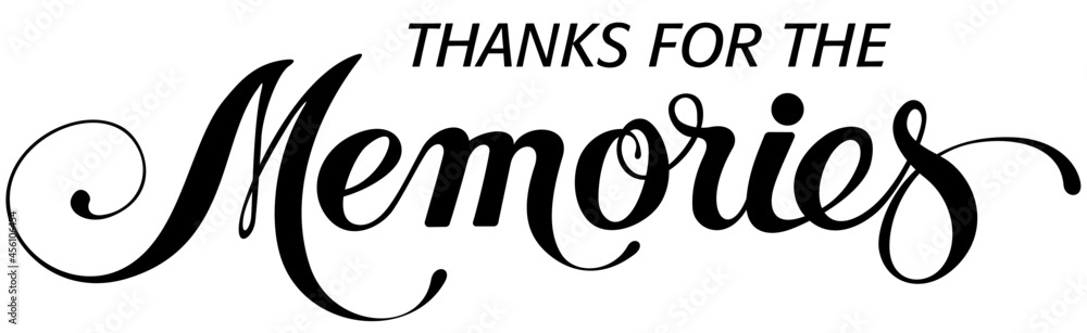 Thanks for the memories - custom calligraphy text Stock Vector | Adobe ...