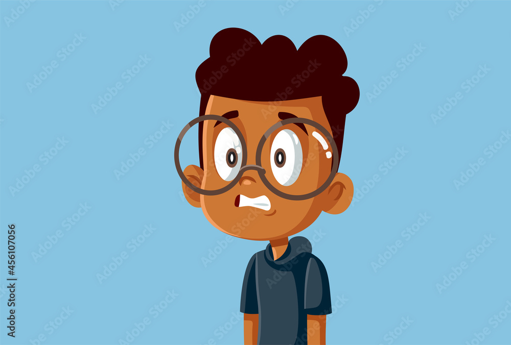 Horrified Little Boy Vector Cartoon Illustration Stock Vector | Adobe Stock
