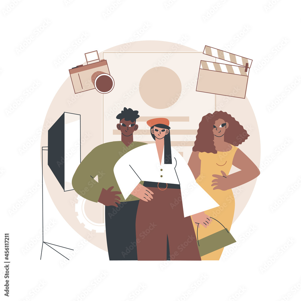 Modeling agency abstract concept vector illustration. Fashion industry ...