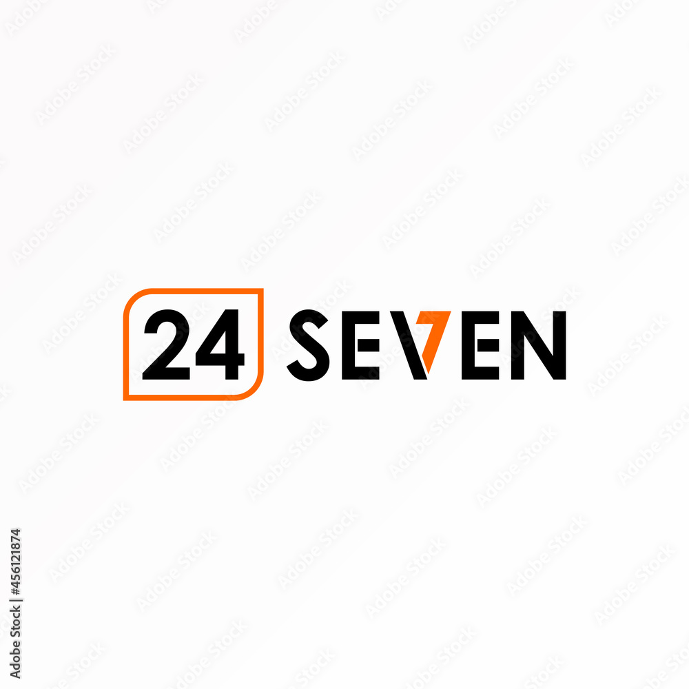 Vektorová grafika „Simple Number 24 and letter SEVEN sans serif font ...