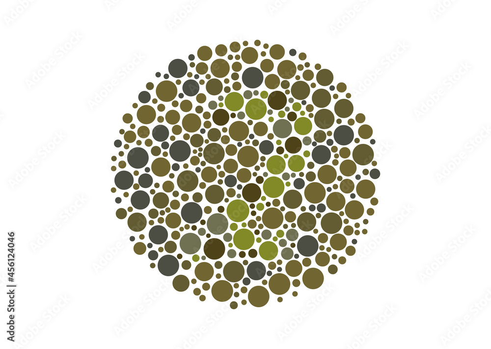 Vector graphic of Color blind test design. The number 2 cunningly hid ...