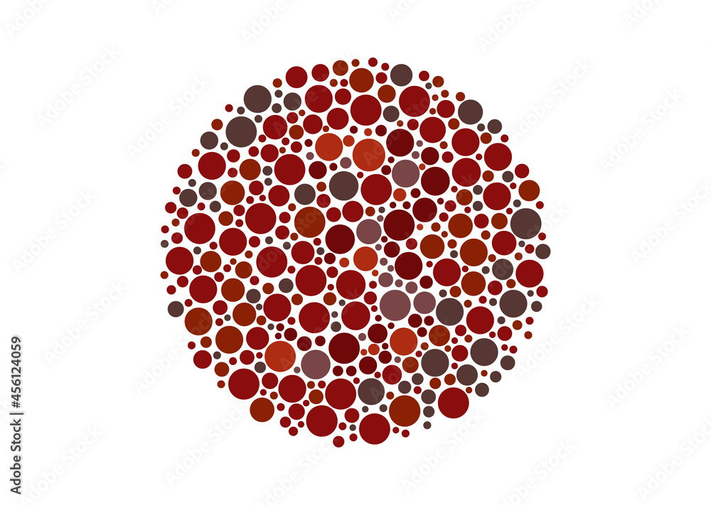 Vector graphic of Color blind test design. The number 3 cunningly hid ...