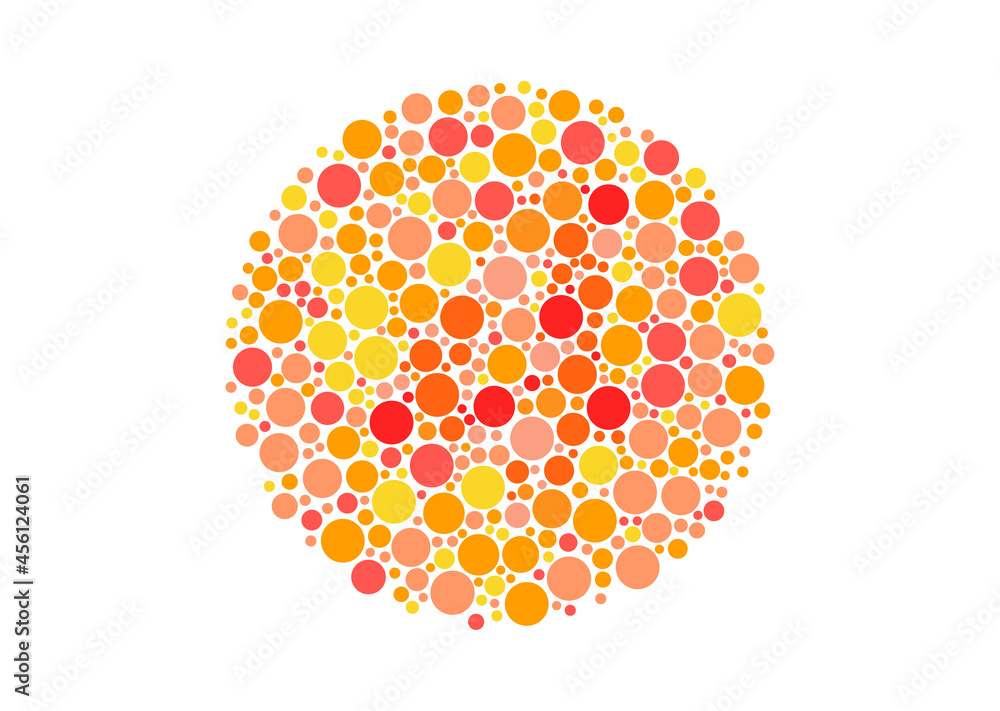 Vector graphic of Color blind test design. The number 4 cunningly hid ...