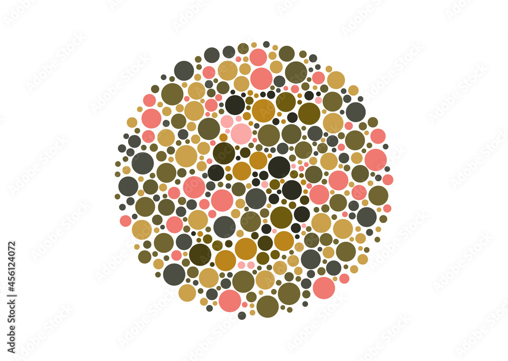 Vector graphic of Color blind test design. The number 5 cunningly hid ...