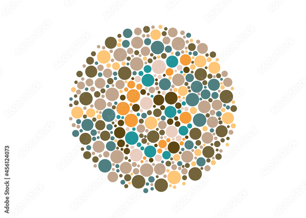 Vector graphic of Color blind test design. The number 6 cunningly hid ...