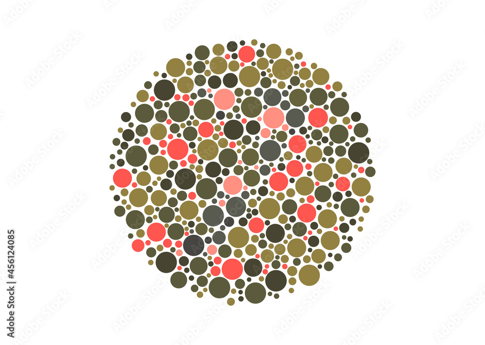 Vector graphic of Color blind test design. The number 7 cunningly hid ...