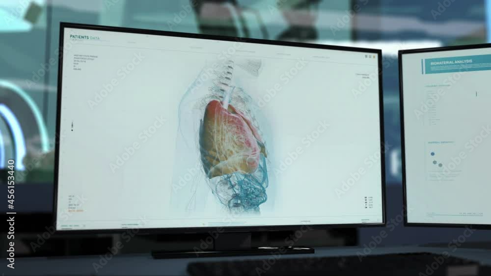 Lung Virus Pandemic Research Scan In Modern Medical Software At ...