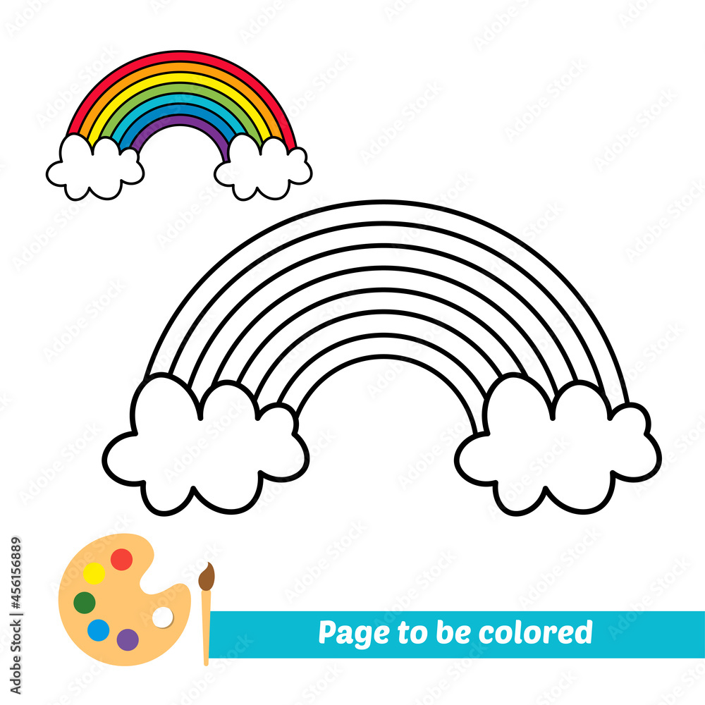 Coloring book, rainbow vector image Stock Vector | Adobe Stock