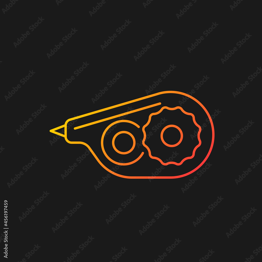 Correction tape gradient vector icon for dark theme. Tool for ...