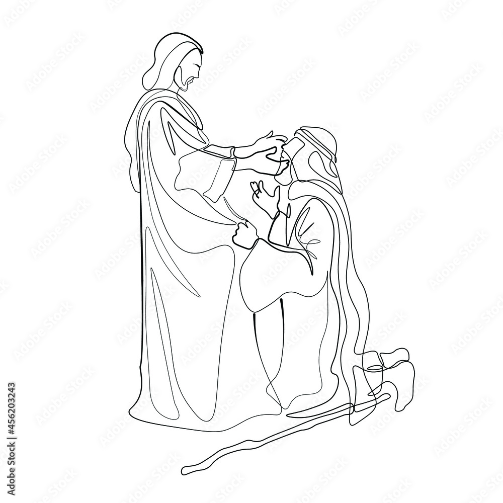 continuous line drawing of Nativity of Jesus Stock Vector | Adobe Stock