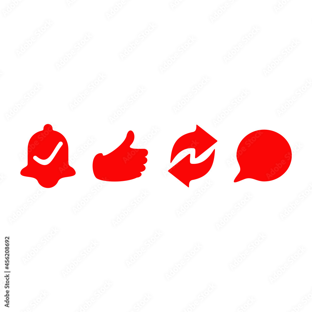 Subscribe, like, share and comment button logo design for social media ...