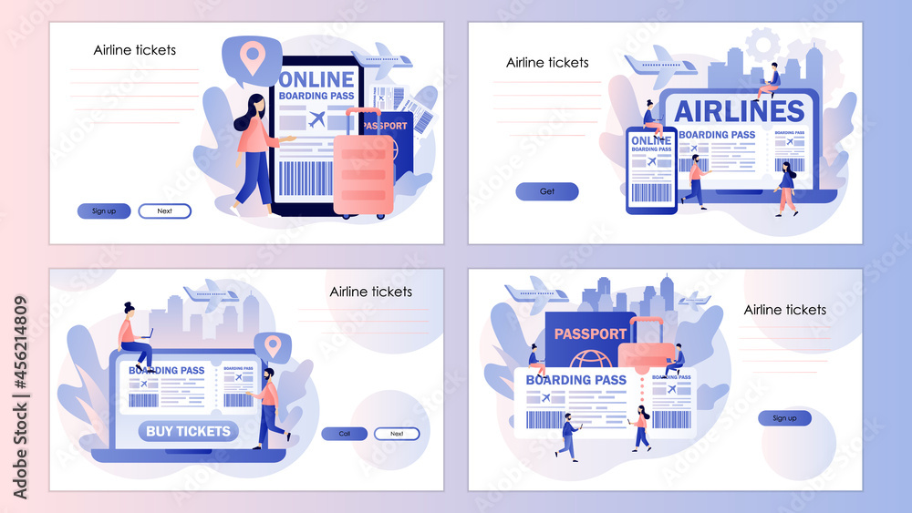 Airline boarding pass ticket. Booking flights travel online. Buy ticket ...