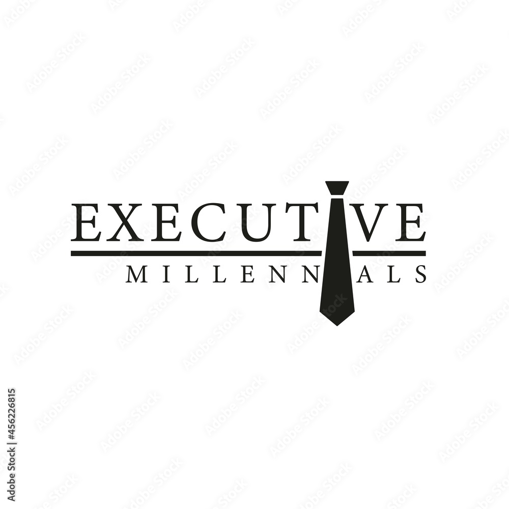 Executive Millennials Letter Logo. With black tie icon. Premium and ...