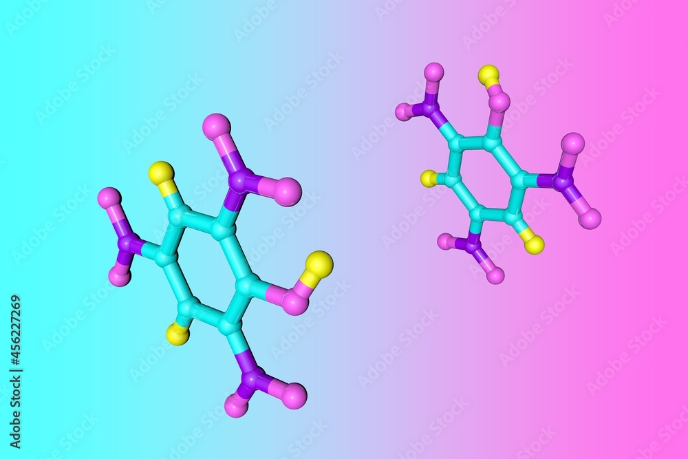 Molecular structure of picric acid or trinitrophenol, a yellow solid ...