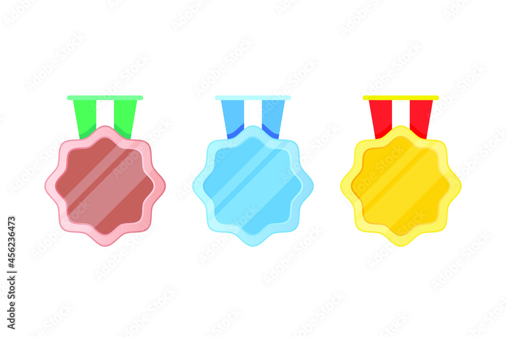 Vetor do Stock: Achievement Badges in Bronze, Blue and Yellow. Winner ...