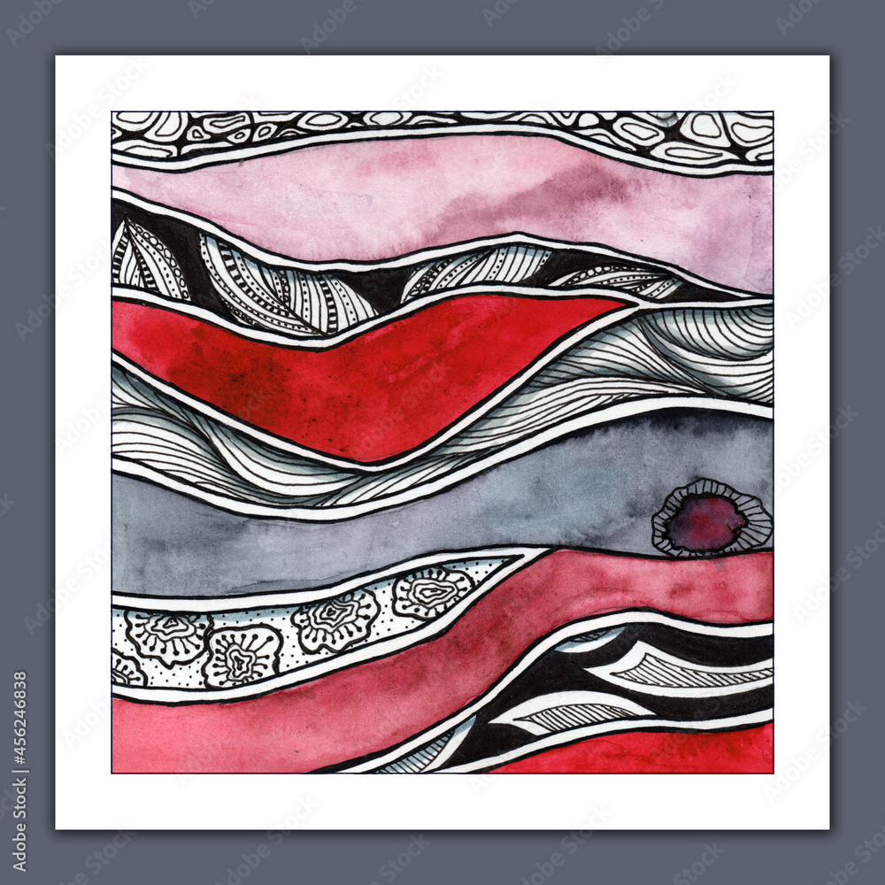 abstract hand-drawn zentangle background Stock Illustration | Adobe Stock