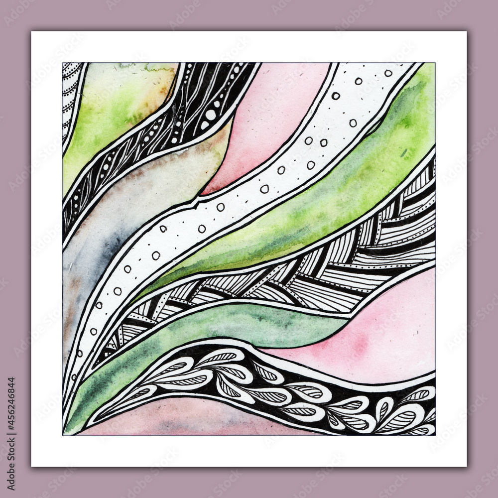 abstract hand-drawn zentangle background Stock Illustration | Adobe Stock