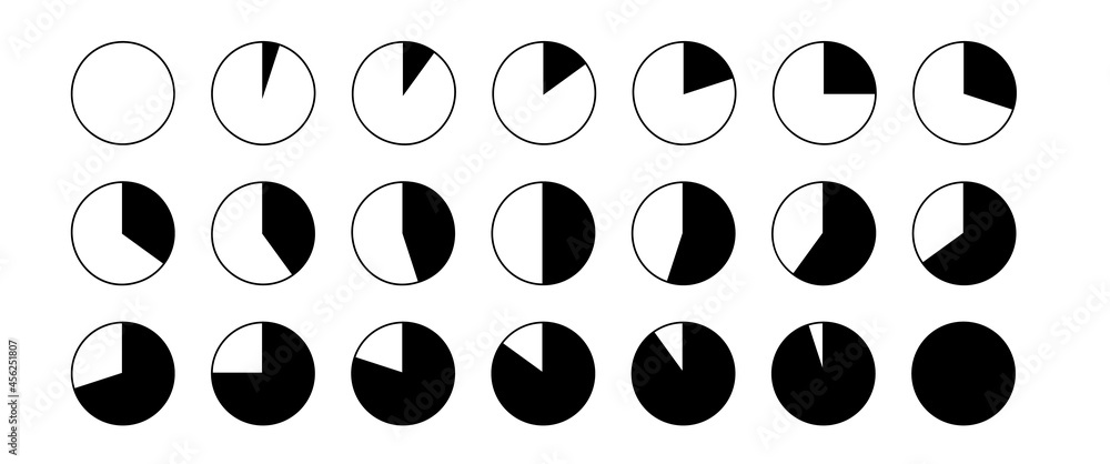 Icons set for web, design, download, progress. Percentage vector ...