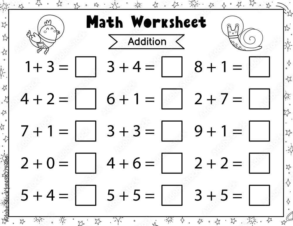 Math Pictures For Kids Black And White