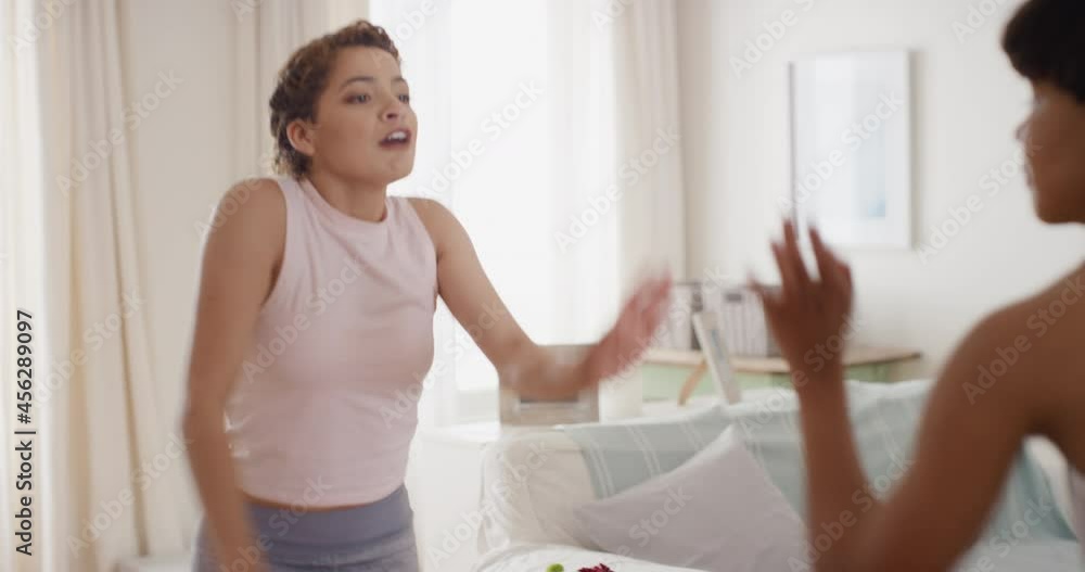 cool teenage girls dancing at home best friends practicing hip hop ...