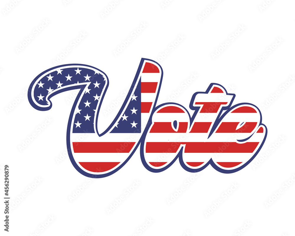 Vote election sign, midterm presidential voting banner white background ...