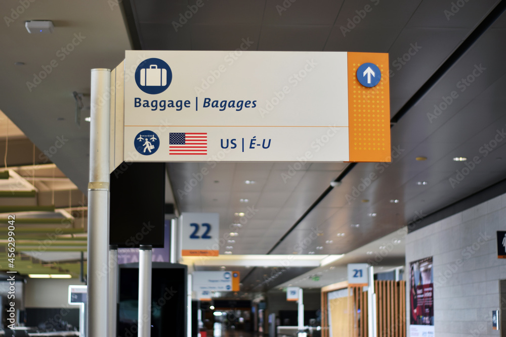 Generic wayfinding signage for luggage or baggage claim at airport ...