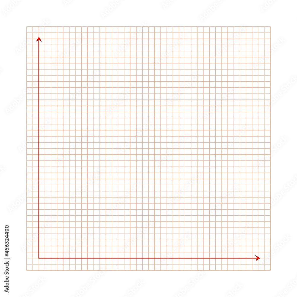 Grid paper. Mathematical graph. Cartesian coordinate system with x-axis ...
