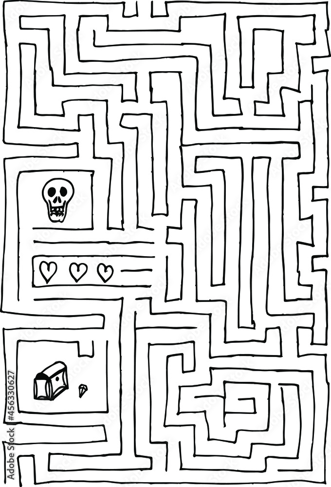 Abstract maze labyrinth with entry and exit. Vector labyrinth. Manual ...