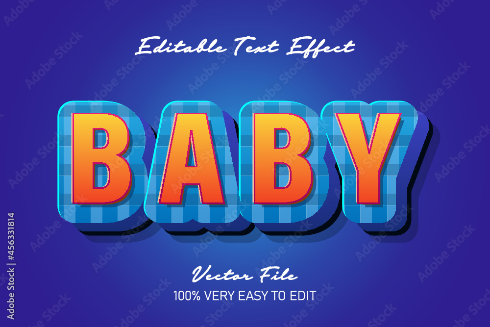 baby cartoon text effect Stock Vector | Adobe Stock