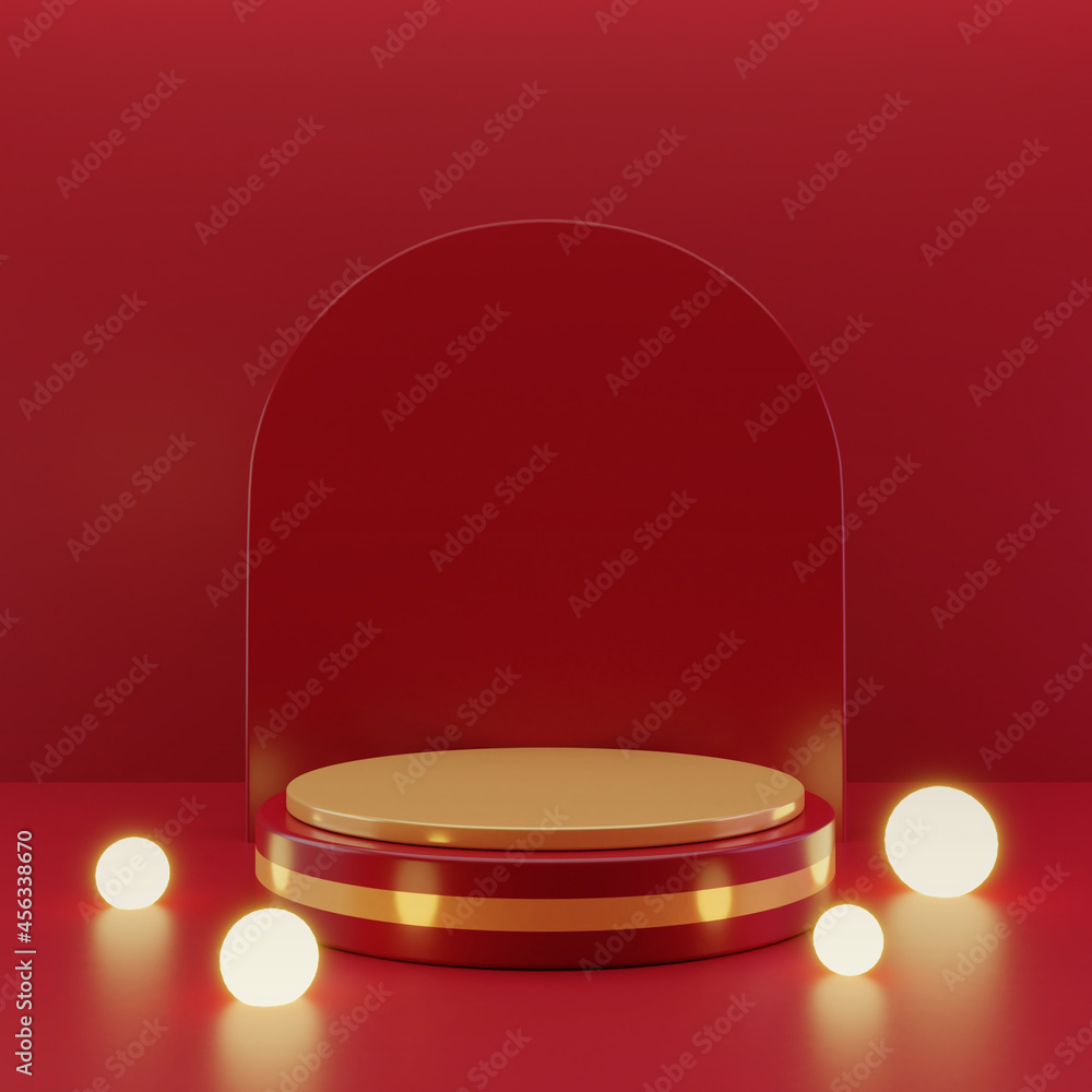 luxury red podium design, 3d rendering Stock Illustration | Adobe Stock